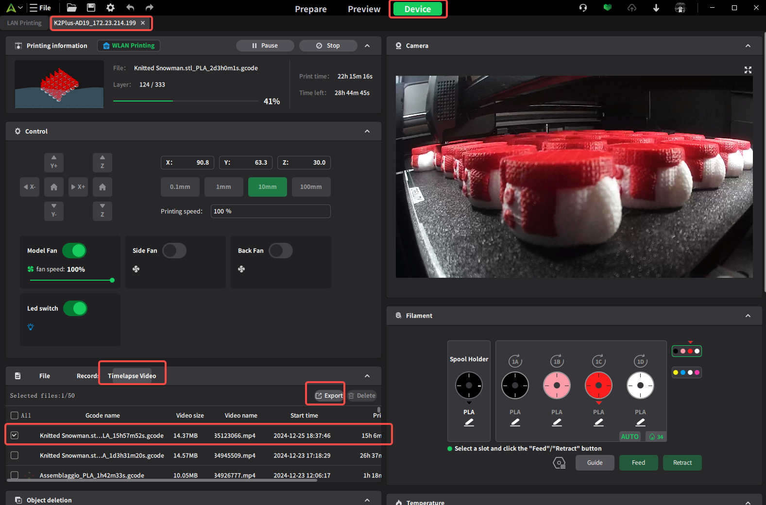K2 Plus Time-lapse Photography Function Description | Creality Wiki