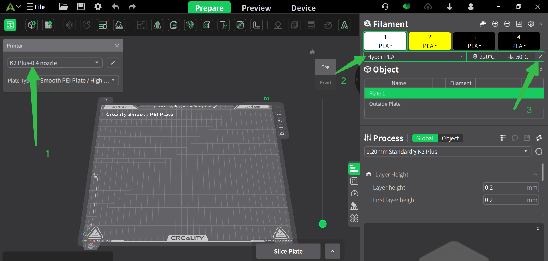 K2 Plus Chamber Temperature Setting Guide | Creality Wiki