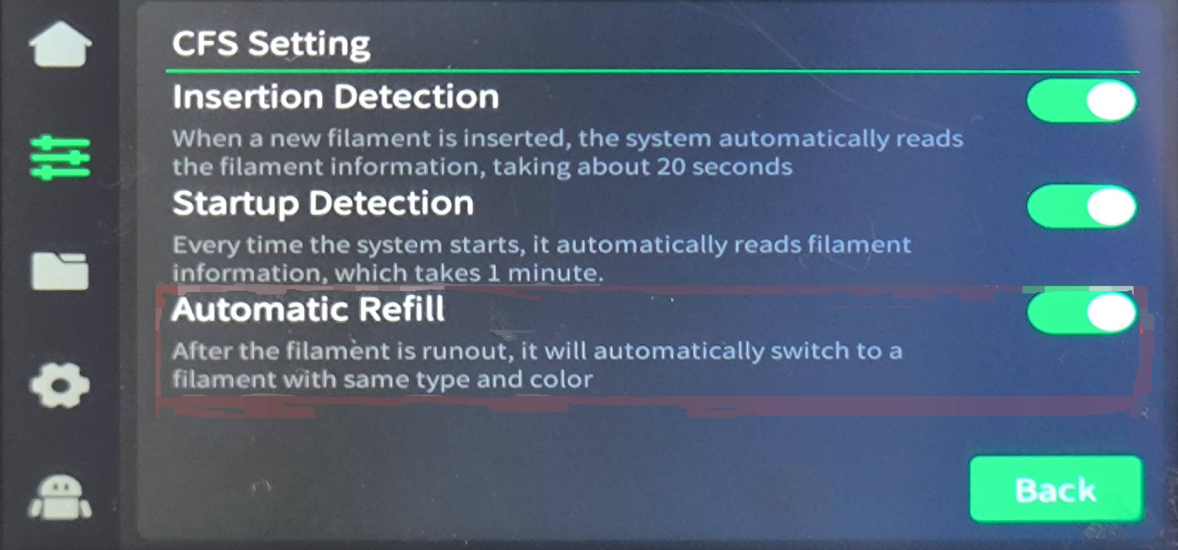 Use CFS to load/unload/replace filament | Creality Wiki