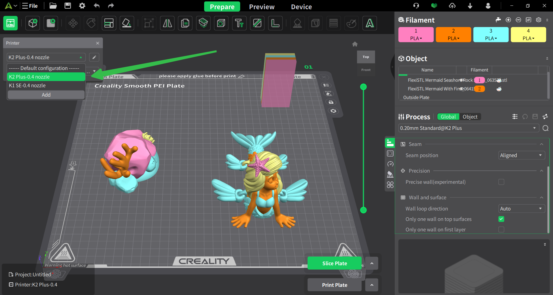 K2 Plus Multi-color Printing Guide | Creality Wiki